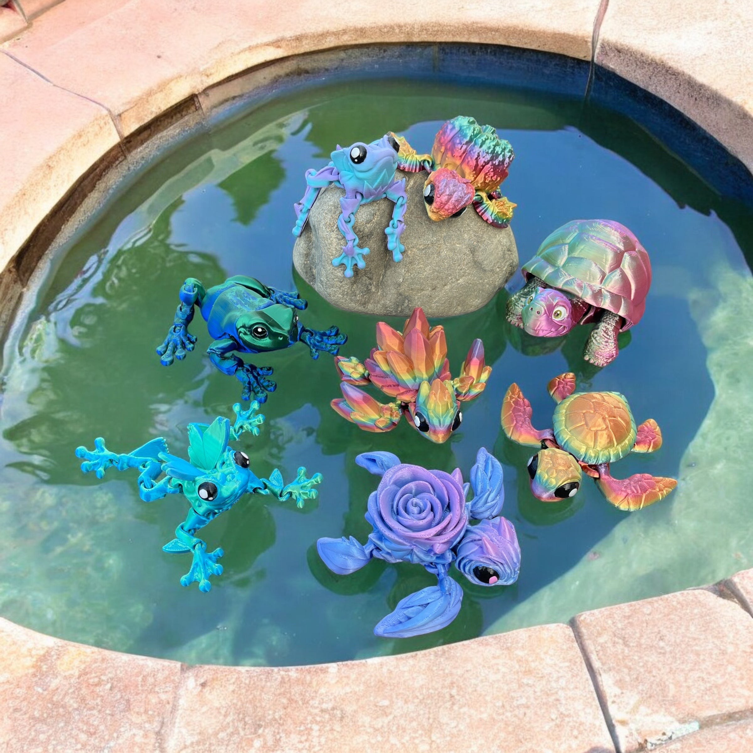 3d printed turtle and frogs - proudly made in NZ – 3D Fantasy